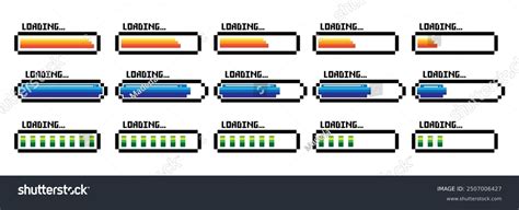 Pixel Art 8 Bit Loading Bar Concept Stock Vector Royalty Free 2507006427 Shutterstock