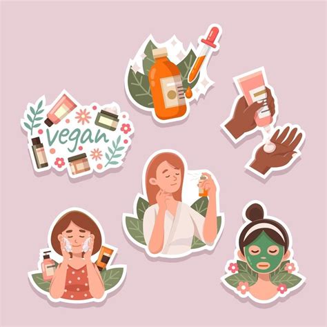 Set Of Skin Care Sticker In 2025 Sticker Design Personalized