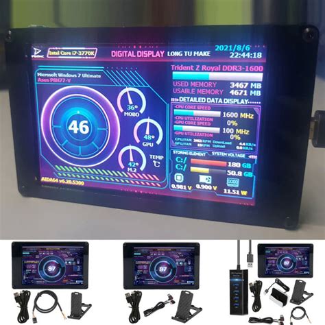 USB LCD Inch IPS LCD Monitor Light Display AIDA RGB Breathing USB