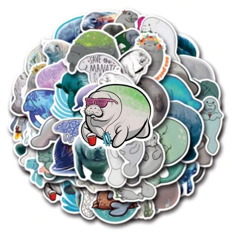 55 Cute And Adorable Cartoon Manatee Stickers Suitable For Manatee
