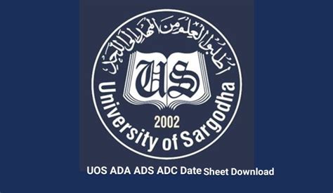 Uos Ada Ads Adc Date Sheet 2024 Annual Examination Download