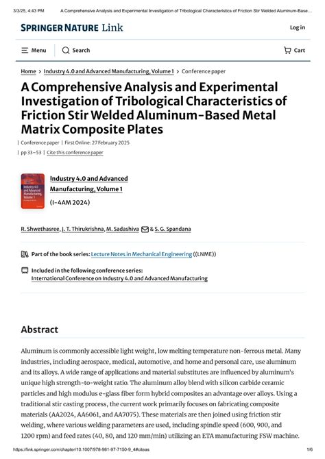Pdf A Comprehensive Analysis And Experimental Investigation Of