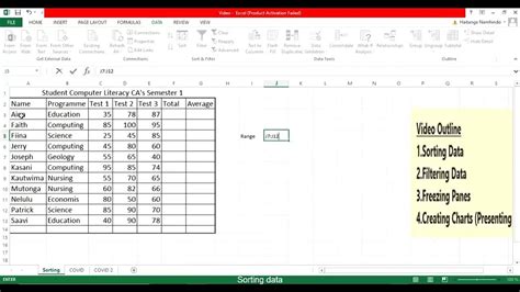 Unit 4 9 Sorting Data In Excel Youtube
