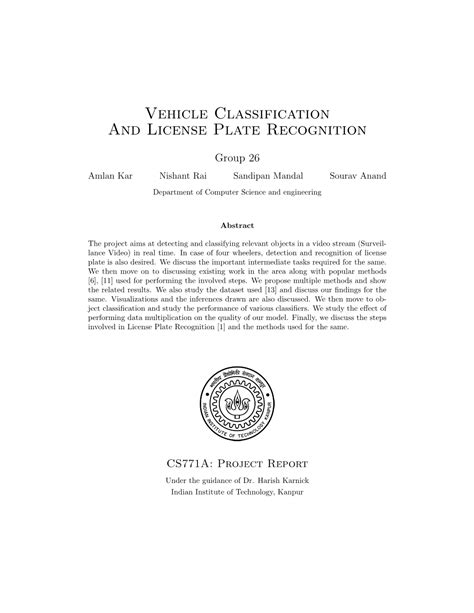 Vehicle Classification And License Plate Recognition Docslib