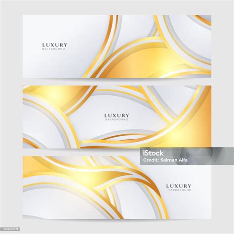 화이트 골드 배경 디자인 세트 벡터 추상 그래픽 디자인 배너 패턴 프리젠 테이션 배경 웹 템플릿 0명에 대한 스톡 벡터 아트 및 기타 이미지 Istock
