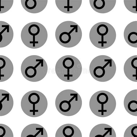 Seamless Pattern Sex Symbols Gender Woman And Man Flat Symbols Black