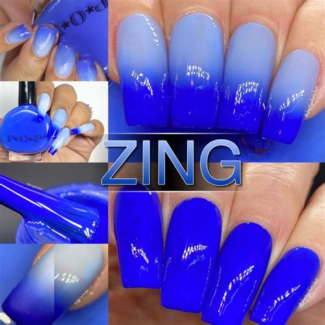 Pop Zing Neon Thermal Cream Collection Blue Ice Nail Polish Etsy