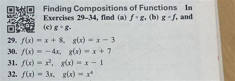 Solved Finding Compositions Of Functions In Exercises 29 34