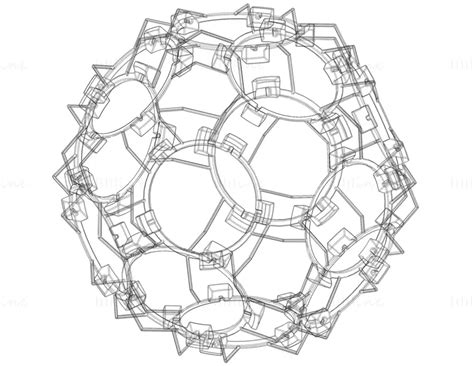 wireframe shape geometric companion dodecahedron 3d print model stl