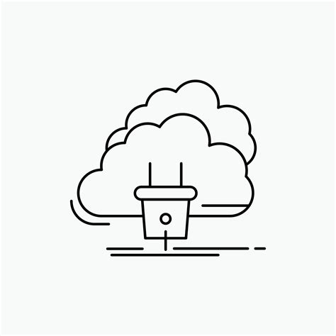 Cloud Connection Energy Network Power Line Icon Vector Isolated Illustration 13042493