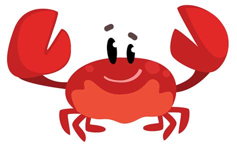 발톱으로 밝은 게 문자 발생 흰색 배경에 재미 있는 얼굴 벡터 일러스트와 함께 귀여운 바다 생물 갈고리 발톱에 대한 스톡 벡터 아트 및 기타 이미지 Istock