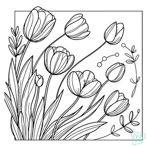 56 Tulipanes Para Colorear Descargar E Imprimir Pdf