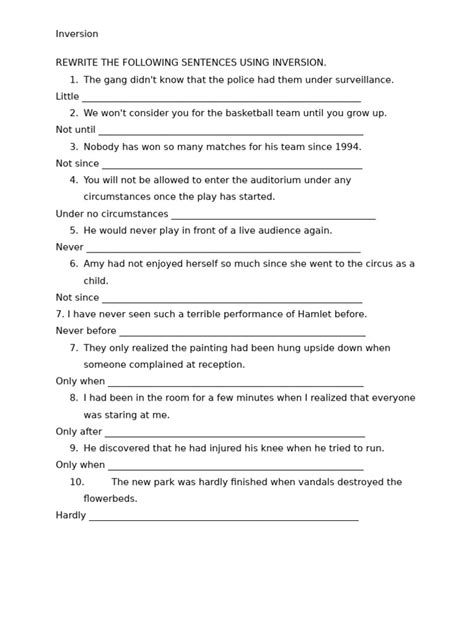 Inversion Exercise Pdf