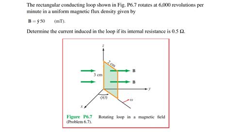 solved the rectangular conducting loop shown in fig p6 7