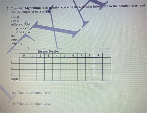 Solved Y 2 7 6 Points Algorithm This Question Concerns
