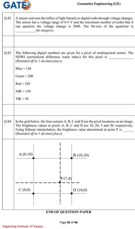 Gate 2023 Geomatics Engineering Ge Question Paper
