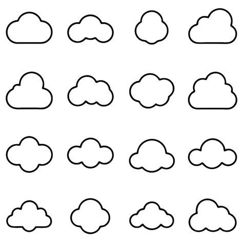 Premium Vector Variety Of Simple Cloud Sketches
