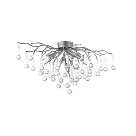 Paul Neuhaus Deckenleuchte Icicle Silbermessing Design Glastropfen