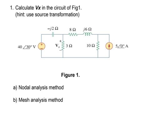 Solved 1 Calculate Vx In The Circuit Of Fig1 Hint Use Chegg Com