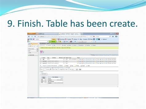 Step By Step How To Create Database With Phpmyadmin Ppt