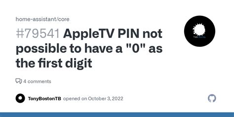 Appletv Pin Not Possible To Have A 0 As The First Digit · Issue 79541 · Home Assistantcore