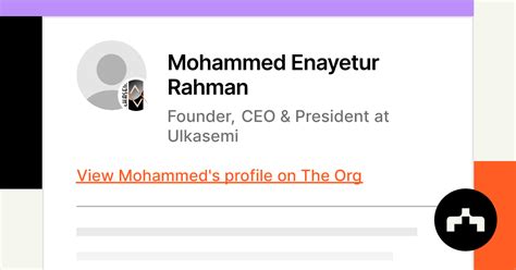 Mohammed Enayetur Rahman Founder Ceo And President At Ulkasemi The Org