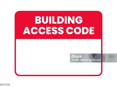 Building Access Code Label Template Sticker Stock Illustration
