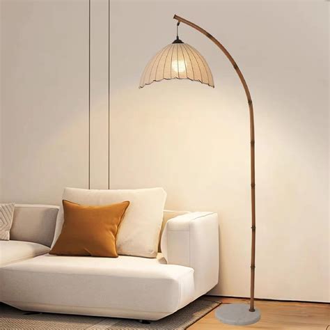Vintage Rattan Floor Lamp Unique Bamboo Color Bohemian Floor Lamp 3