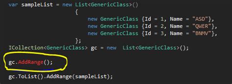 C Addrange Is Not Working When Adding List Items To A Collection Stack Overflow