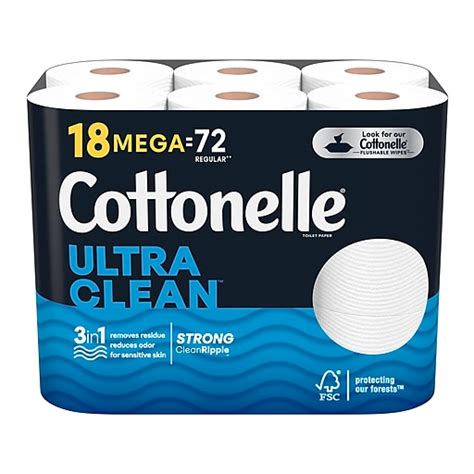 Cottonelle Ultra Clean Toilet Paper 1 Ply White 312 Sheetsroll 18