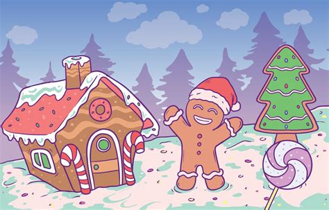 Gingerbread House Happy Welcoming Christmas 14603320 Vector Art At Vecteezy