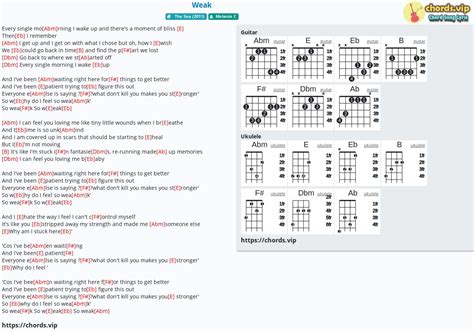 Chord Weak Tab Song Lyric Sheet Guitar Ukulele Chordsvip