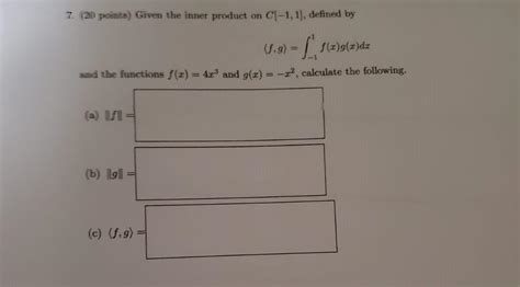 Solved Points Given The Inner Product On C Chegg