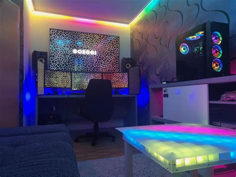 Theres No Such Thing As Too Much Rgb Gaming Room Setup Battlestation Custom Pc