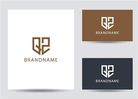 현대 모노그램 초기 편지 Qz 로고 디자인 서식 파일 프리미엄 벡터