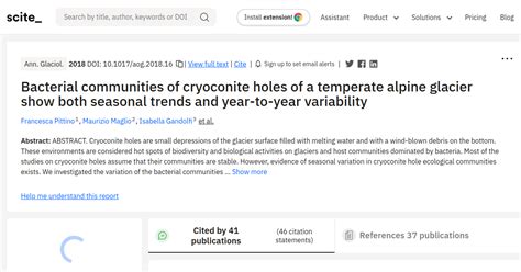 Bacterial Communities Of Cryoconite Holes Of A Temperate Alpine Glacier