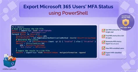 Script Sharing Export Mfa Status For Microsoft 365 Users Using