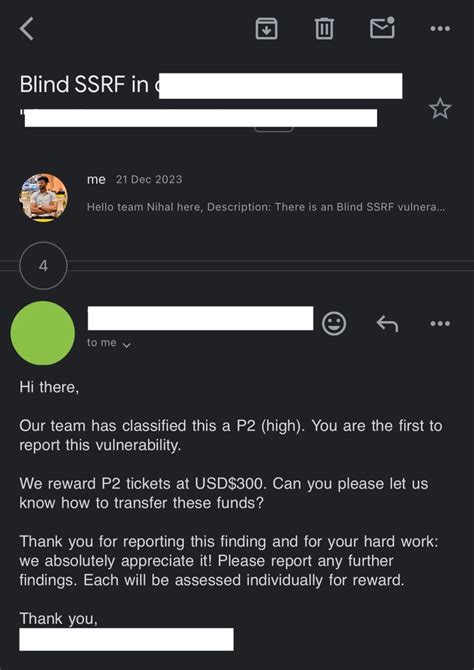 Another Bounty Vulnerability Blind Ssrf Bounty 300 Impact High P2 Tips If Burp Collab