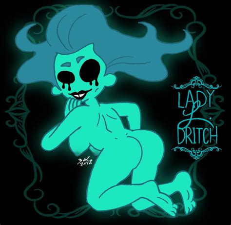 Rule Ass Black Eyes Black Lipstick Blue Hair Blue Skin Breasts Eyeless Floating Ghost Ghost