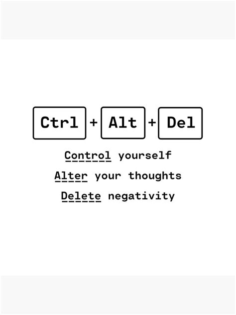 Ctrl Alt Delete Control Yourself Alter Your Thoughts Delete Negativity