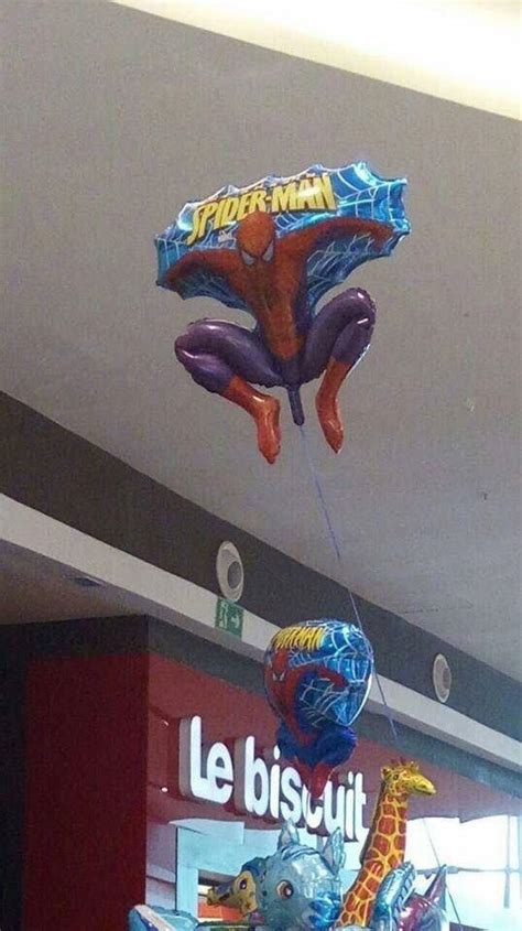 This Spider Man Balloon Shooting His Web R Funny