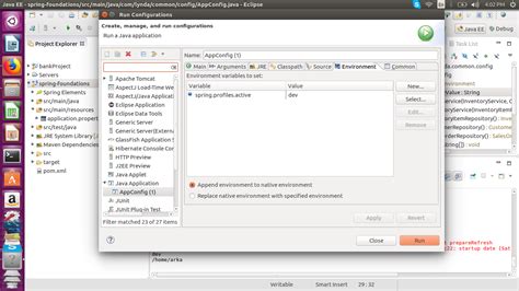 eclipse how to specify spring profiles active when i run mvn install