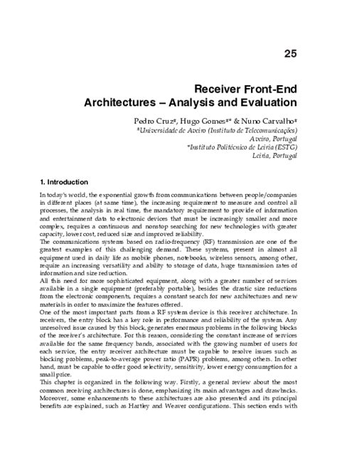 pdf receiver front end architectures analysis and evaluation 495 x