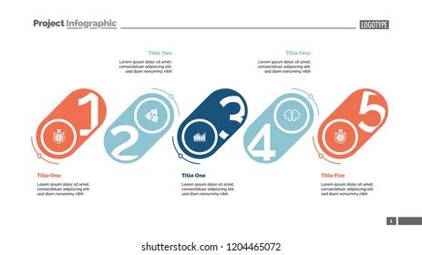 Five Stages Process Chart Slide Template Stock Vector Royalty Free 1371447548 Shutterstock