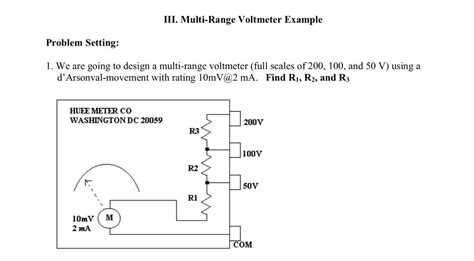 Solved Iii Multi Range Voltmeter Example Problem Setting