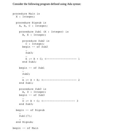 Consider The Following Program Defined Using Ada