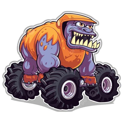 만화 괴물 트럭 그림 벡터 고립 된 만화 몬스터 트럭 스티커 디자인 상표 Png 일러스트 및 벡터 에 대한 무료 다운로드 Pngtree