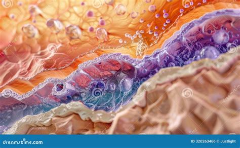 A Cross Section Image Of The Dermis Showing Collagen Fibers And How They Contribute To The Skins