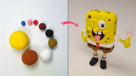클레이로 스폰지밥 쉽게 만들기 클레이 Clay Art Spongebob Youtube