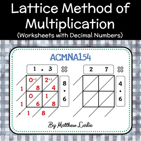 Lattice Method Multiplication Worksheets